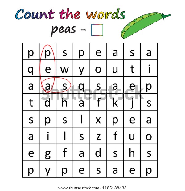 Worksheet Game Kids Find Count Words Stock Vector (Royalty Free) 1185188638