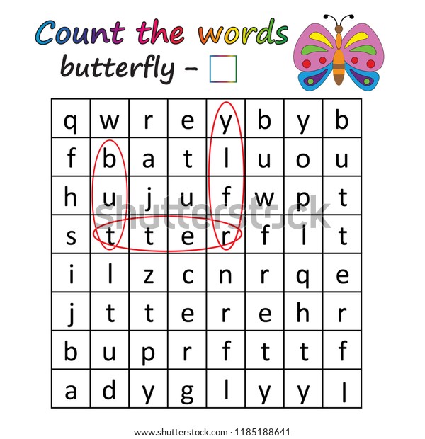 Worksheet. Game for kids - find and count the words. Visual Educational ...