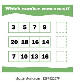 Worksheet Game Kids Write Next Number: เวกเตอร์สต็อก (ปลอดค่าลิขสิทธิ์ ...