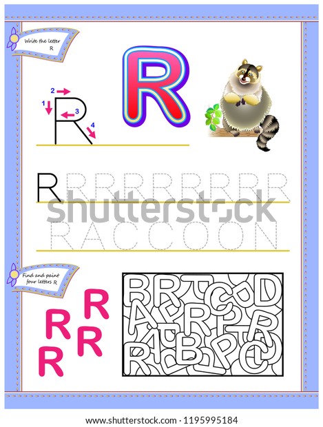 Worksheet for kids with letter R for study English alphabet. Logic ...