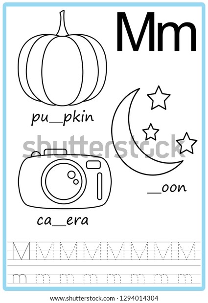 Worksheet Learning Letters Coloring Book Alphabet: vetor stock (livre ...