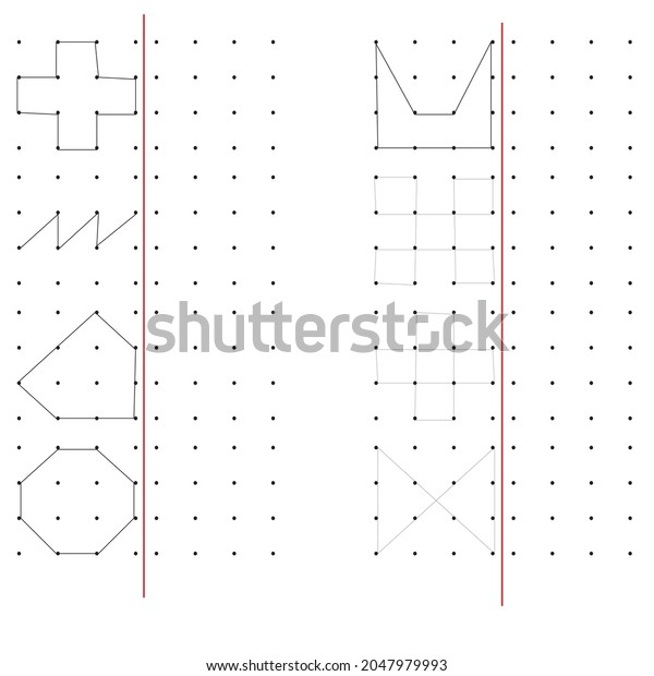 Worksheet Preschoolers Point Point Copy Practice Stock Vector (Royalty ...
