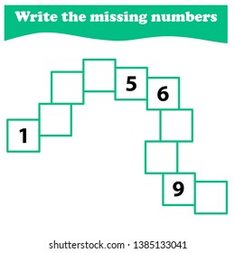 Worksheet Write Missing Numbers Mathematics Task: vector de stock ...