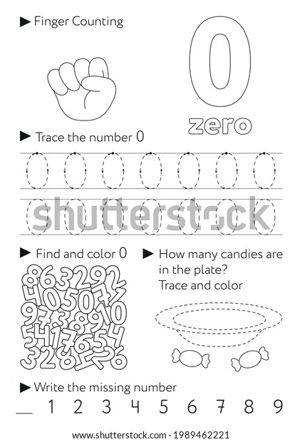 Worksheets Learning Numbers Learning Activity Kids Stock Vector ...