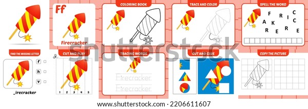 Worksheets Pack Kids Firecracker Vector Stock Vector (Royalty Free ...