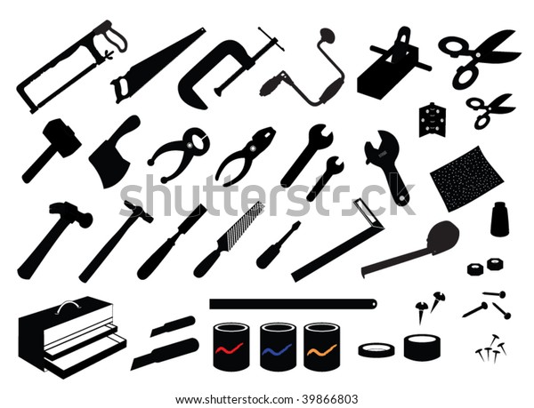 Workshop Tools Vector Stock Vector (Royalty Free) 39866803 | Shutterstock