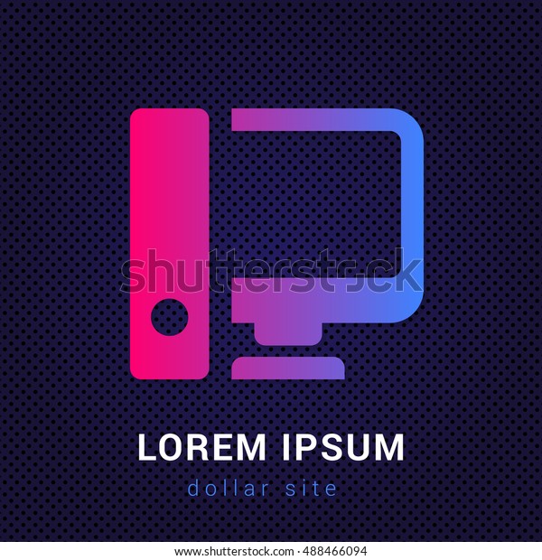 Workstation Blue Red Colorful Gradient Attractive Stock Vector (Royalty ...