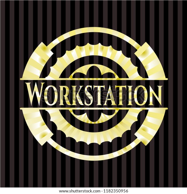 Workstation Gold Emblem Badge Stock Vector (Royalty Free) 1182350956 ...