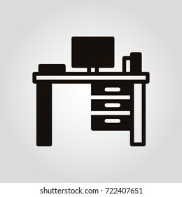 Worktable Desk Writing Table Isolated Flat Stock Vector (Royalty Free ...