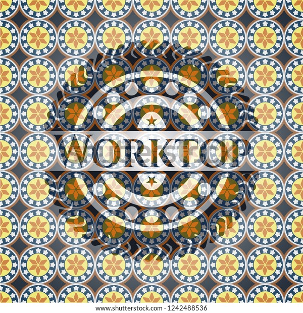 Worktop Arabic Badge Background Arabesque Decoration Stock Vector ...