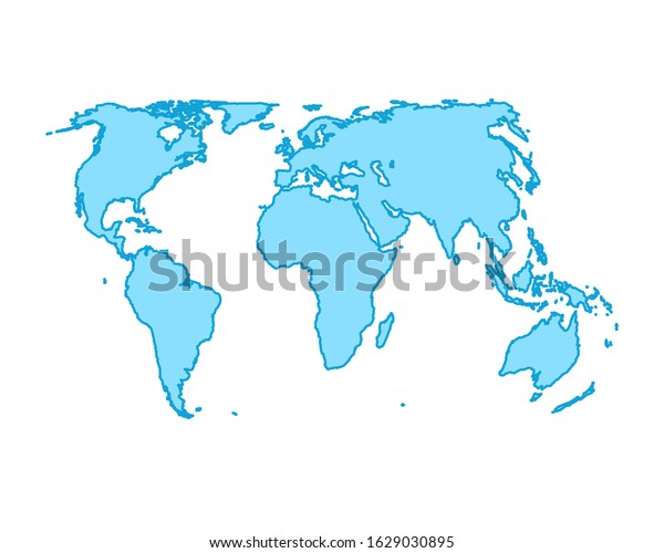 World Blue Color Map Globe On Stock Vector (Royalty Free) 1629030895 ...