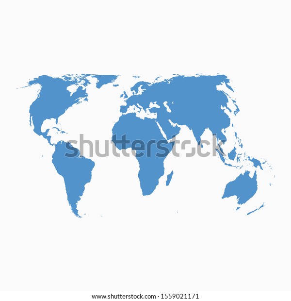 World Blue Map Globe On White Stock Vector (Royalty Free) 1559021171 ...