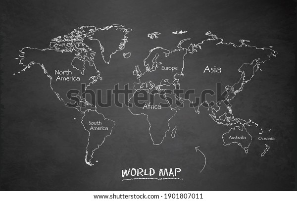 World continents map, administrative division, separates continent and ...