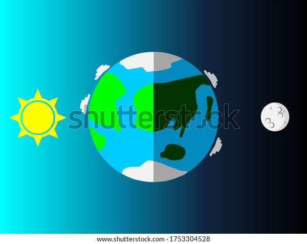 World Contrast Day Night By Sun Stock Vector (Royalty Free) 1753304528 ...