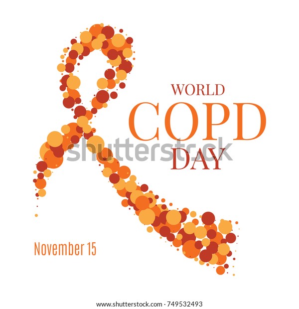 World Copd Day Poster Orange Ribbon Stock Vector (Royalty Free) 749532493