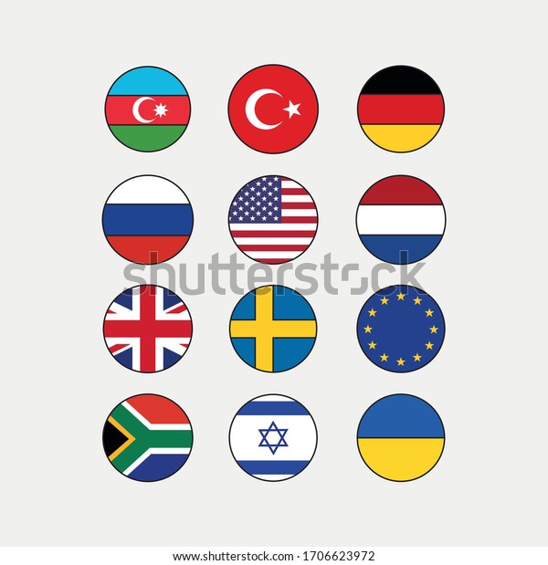 World Country Circle Flag Graphic Element Stock Vector (Royalty Free ...