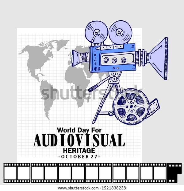World Day Audio Visual Heritage Poster Stock Vector (Royalty Free ...