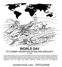 World Day Combat Desertification Drought Poster Stock Vector (Royalty ...
