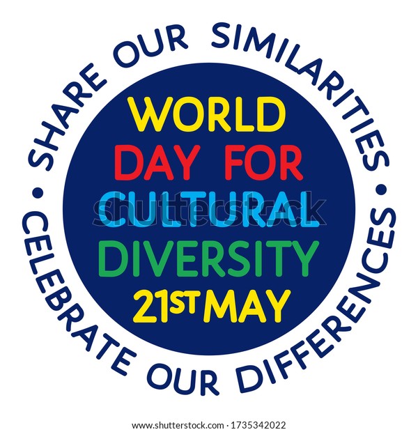 World Day for Cultural Diversity, 21 May greeting poster. Round dark ... World Day for Cultural Diversity, 21 May greeting poster. Round dark ...