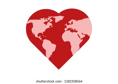 Cross Heart Form Planet Earth: stockvector (rechtenvrij) 562416340 ...