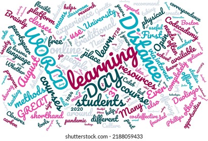 World Distance Learning Day 31 August Stock Vector (Royalty Free ...