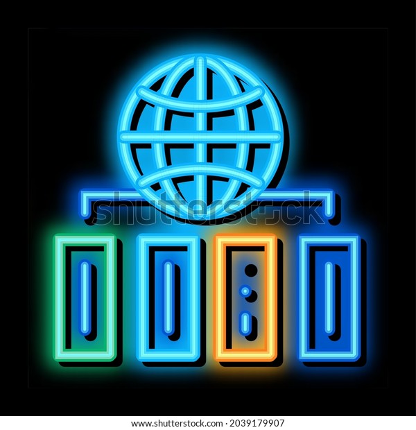 World Distribution Neon Light Sign Vector Stock Vector (Royalty Free ...