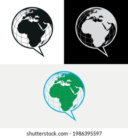 World Earth Chat Bubble Abstract Logo Stock Vector (Royalty Free ...