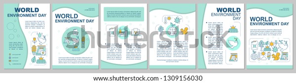 World environment day brochure template layout. Flyer, booklet, leaflet ...
