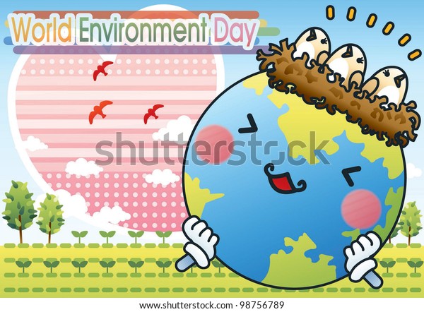 World Environment Day Cute Birds Smiling Stock Vector (Royalty Free ...