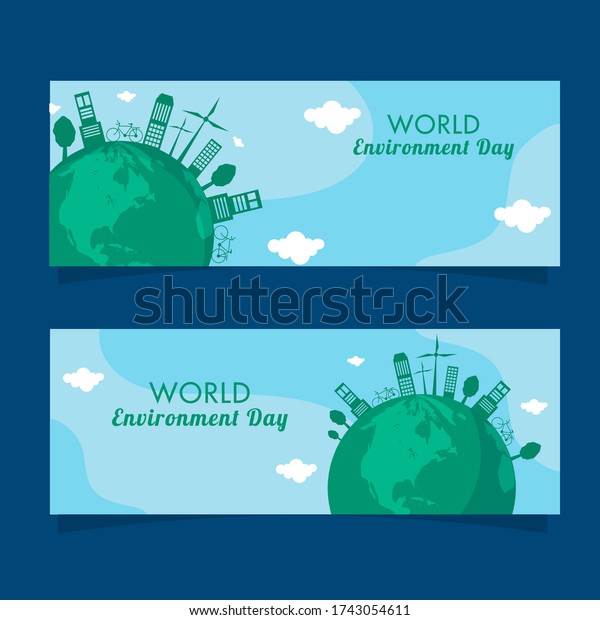 World Environment Day Font Earth Globe Stock Vector (Royalty Free ...