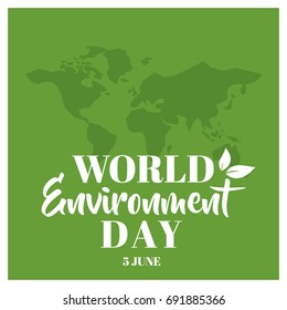 World Environment Day Green Background Stock Vector (Royalty Free ...