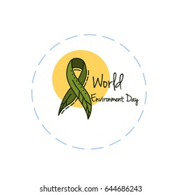 World Environment Day Green Ribbon Leaf Stock Vector (Royalty Free ...