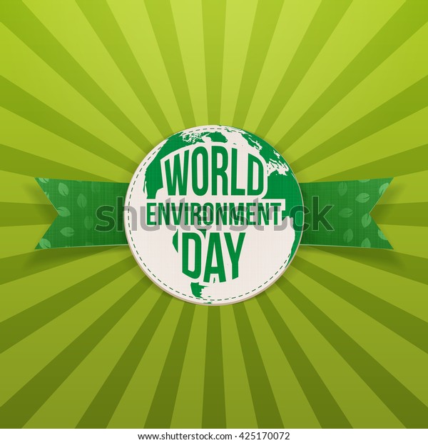 World Environment Day Label Ribbon Stock Vector (Royalty Free ...