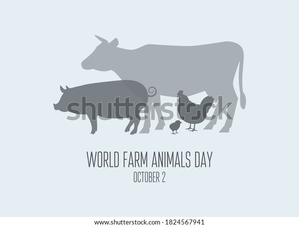 World Farm Animals Day Vector Silhouette Stock Vector (Royalty Free ...
