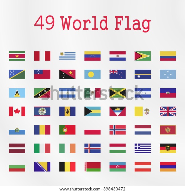 World Flag On White Background Stock Vector (Royalty Free) 398430472