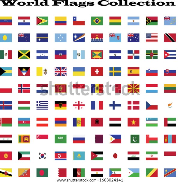World Flags Collection One Background Stock Vector (Royalty Free ...
