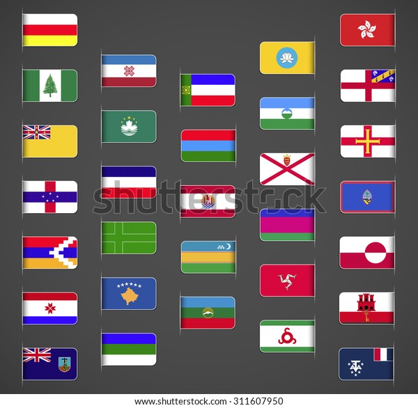 World Flags Collection Regions Provinces Islands Stock Vector (Royalty ...