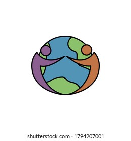 World Friend Vector Icon Logo Design Stock Vector (Royalty Free ...