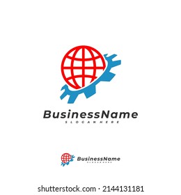 World Gear Logo Vector Template Creative Stock Vector (Royalty Free ...