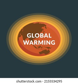 World Global Warming Symbol Isolated Dark Stock Vector (Royalty Free ...