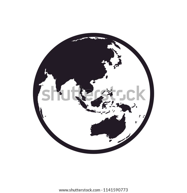 World Globe Asia Icon Vector: vector de stock (libre de regalías ...