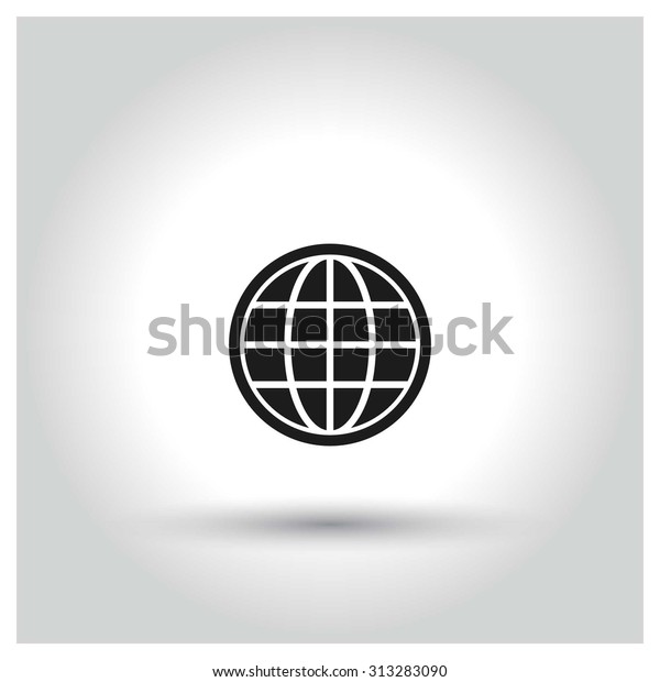 World Globe Icon Black Business Pictogram Stock Vector (Royalty Free ...