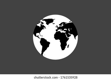 World Globe Icon Black White Vector Stock Vector (Royalty Free ...