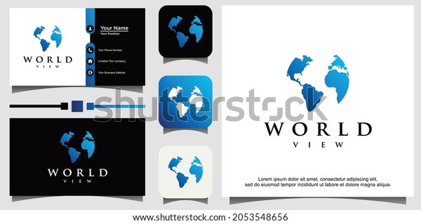 World Globe Logo Design Template Stock Vector (Royalty Free) 2053548656 ...