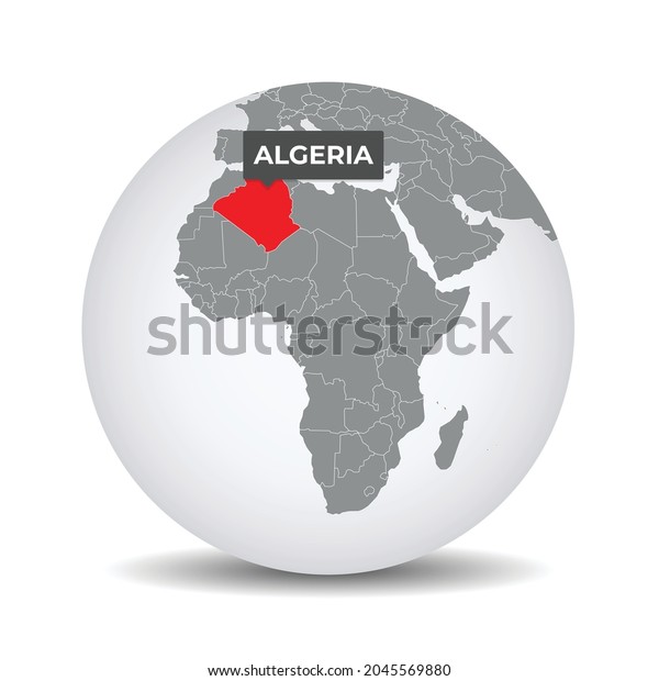 World Globe Map Identication Algeria Map Stock Vector (Royalty Free ...