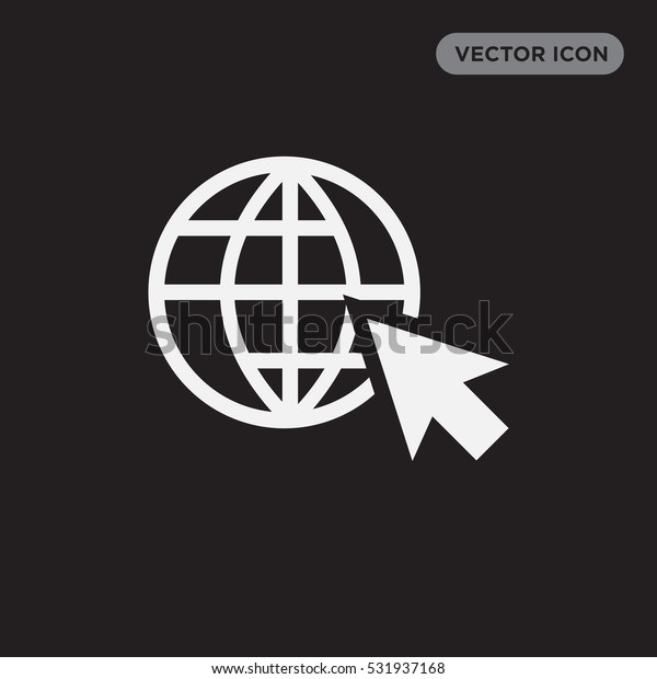 World Globe Mouse Cursive Icon Illustration Stock Vector (Royalty Free ...