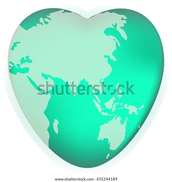 World Globe Shape Heart Symbol Concept Stock Vector (Royalty Free ...