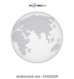 World Globe Template 3d Modern Sci Stock Vector (Royalty Free ...