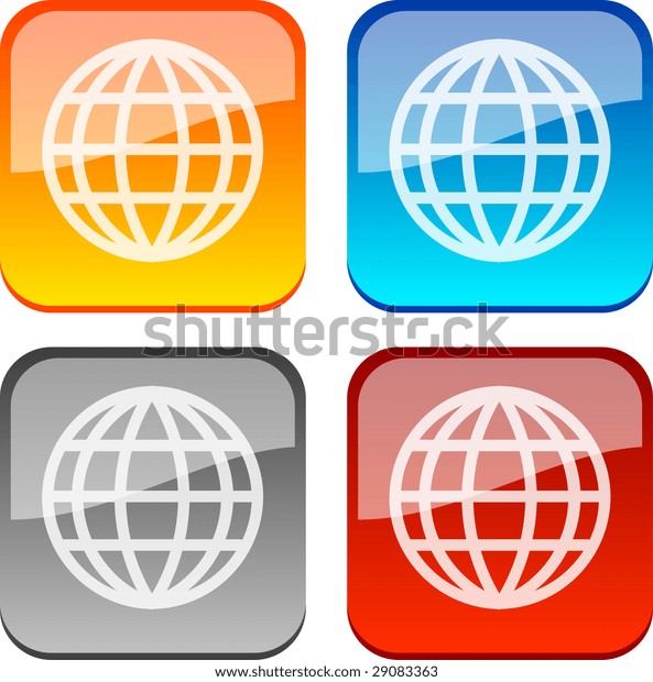 World Glossy Buttons Vector Illustration Stock Vector (Royalty Free ...