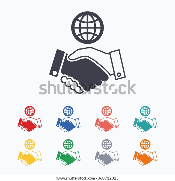 World Handshake Sign Icon Amicable Agreement Stock Vector (Royalty Free ...